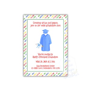 Kids Graduation Invite, Kindergarten Graduation Invitation, Preschool ...