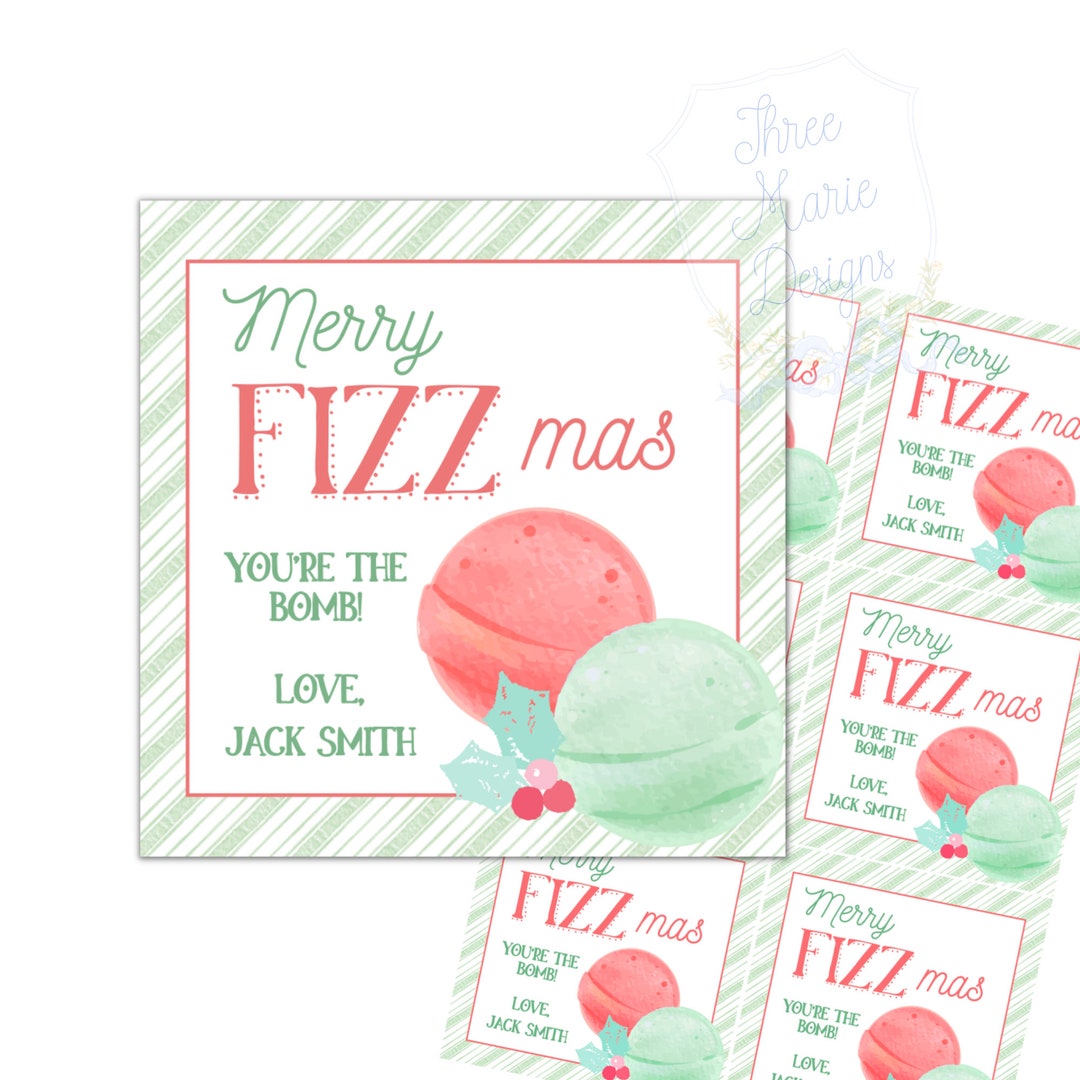 Bath Bomb Christmas Gift Tag | Christmas Class Treat Tag | Self ...