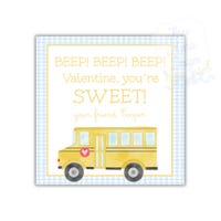 DIGITAL Printable School Bus Valentine Instant Download PDF File Bus ...