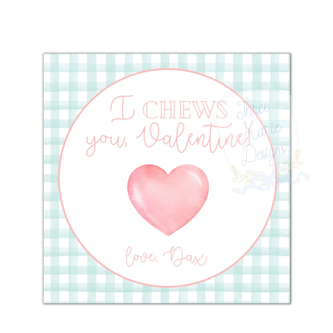 I Chews You Valentine Tag | Teether Toy Valentine | Daycare Valentine ...