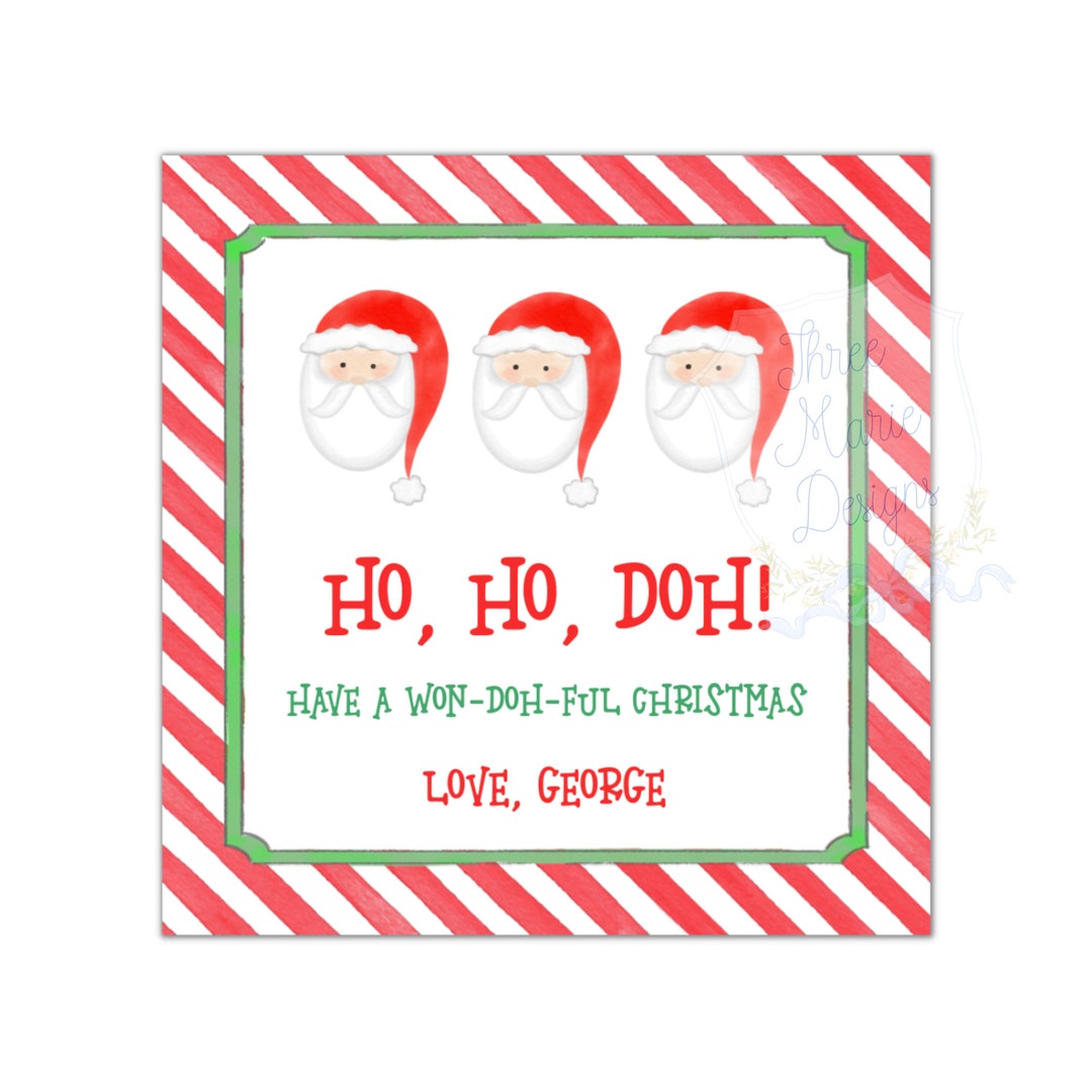 Play Doh Christmas Gift Tag Ho Ho DOH Santa Tag - Etsy UK