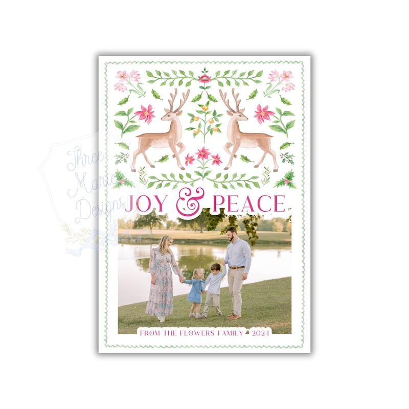 Deer Christmas Card - Etsy