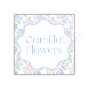 Floral Hydrangea Enclosure Card Gift Tag | Editable Calling Card ...
