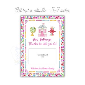 Editable Teacher Appreciation Gift Card Printable | Teacher ...