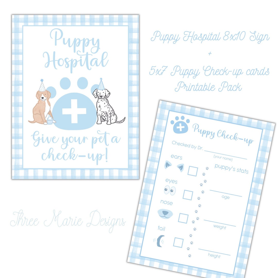 Puppy Party Hospital Check-up Station | Adopt a Puppy Pawty Signage ...
