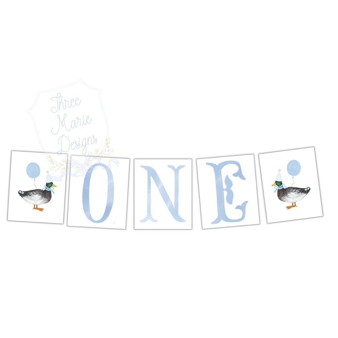 Mallard High Chair Banner Printable | One Lucky Duck Party Decor ...