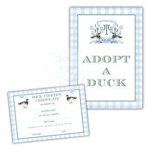 Adopt a Duck Station Signage and Duck Adoption Certificate | One Lucky ...