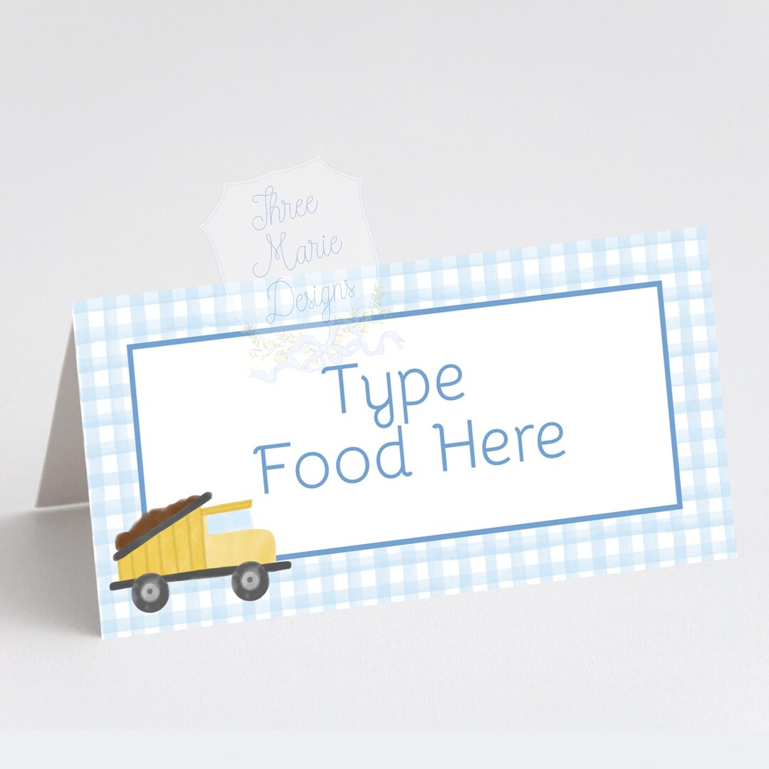 Watercolor Construction Food Tent Signage | Editable Food Tent Sign ...