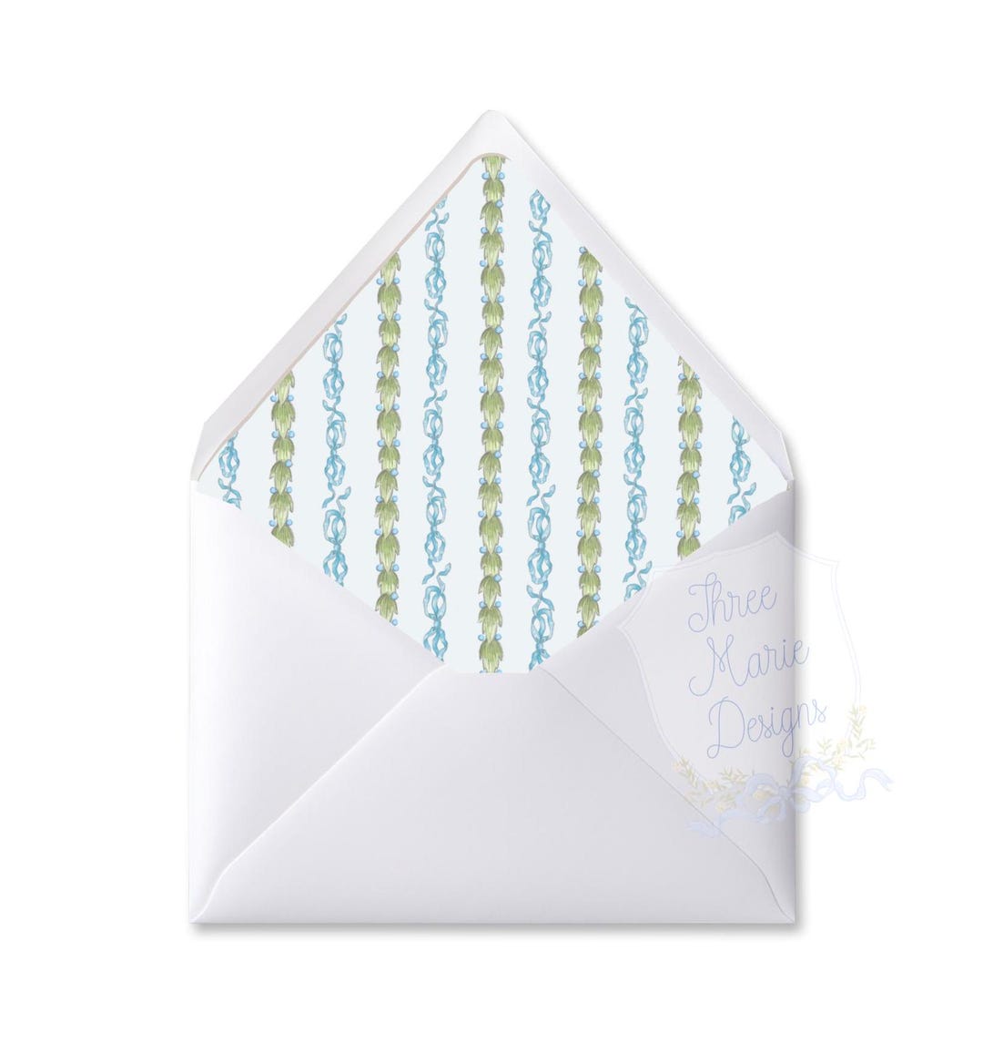 Blue Bow Coordinating A7 Envelope Liners Digital File | Digital ...