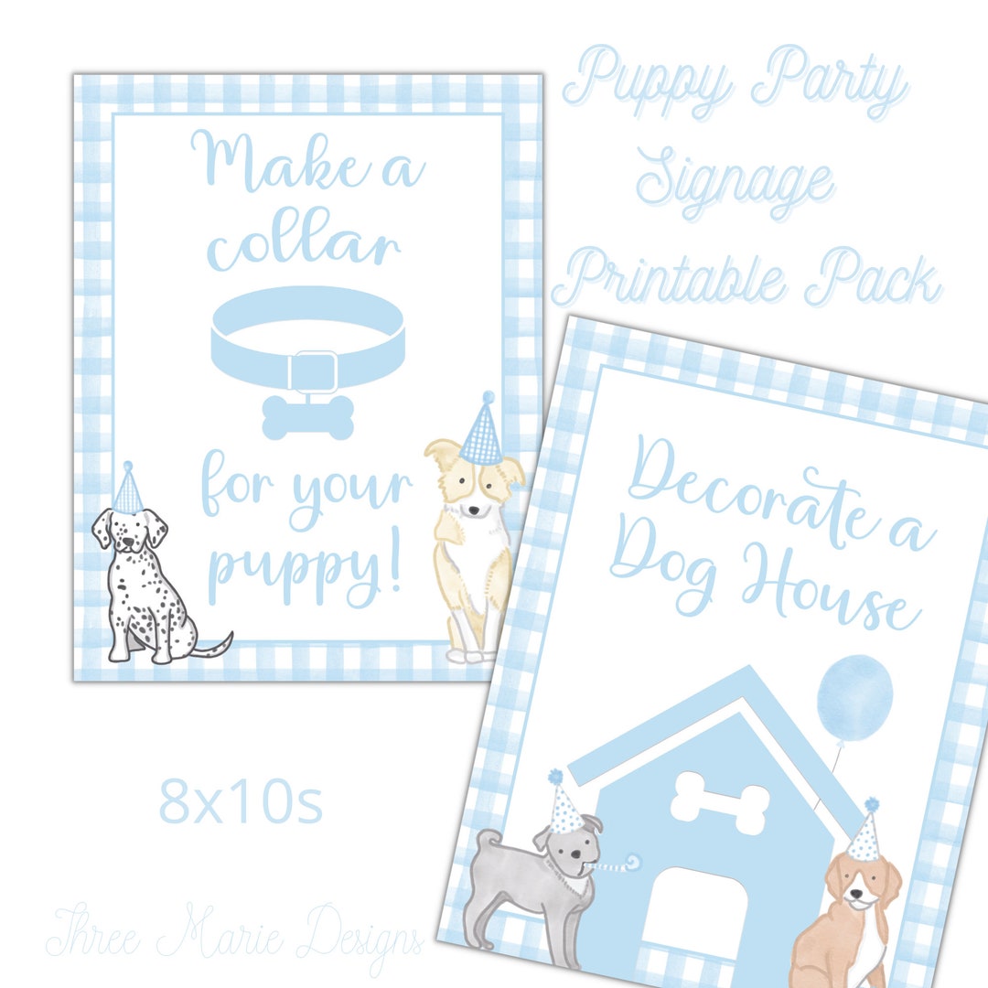 Puppy Party Decoration Stations | Make a Collar Sign | Decorate a House ...