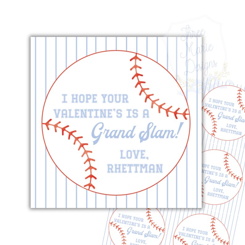Baseball Valentine Tag | Grand Slam Baseballvalentine | Sports ...
