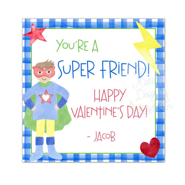Superhero Valentine - Etsy