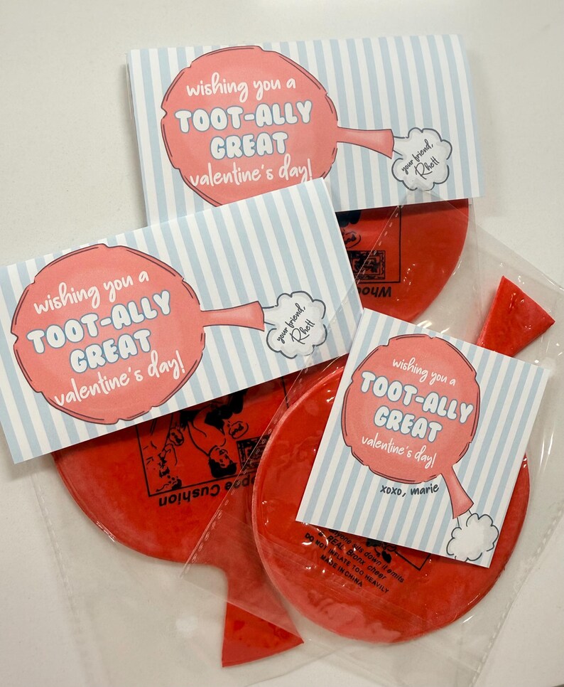 Whoopee Cushion Valentine Tag | Editable 3x3 Inches Digital Download ...