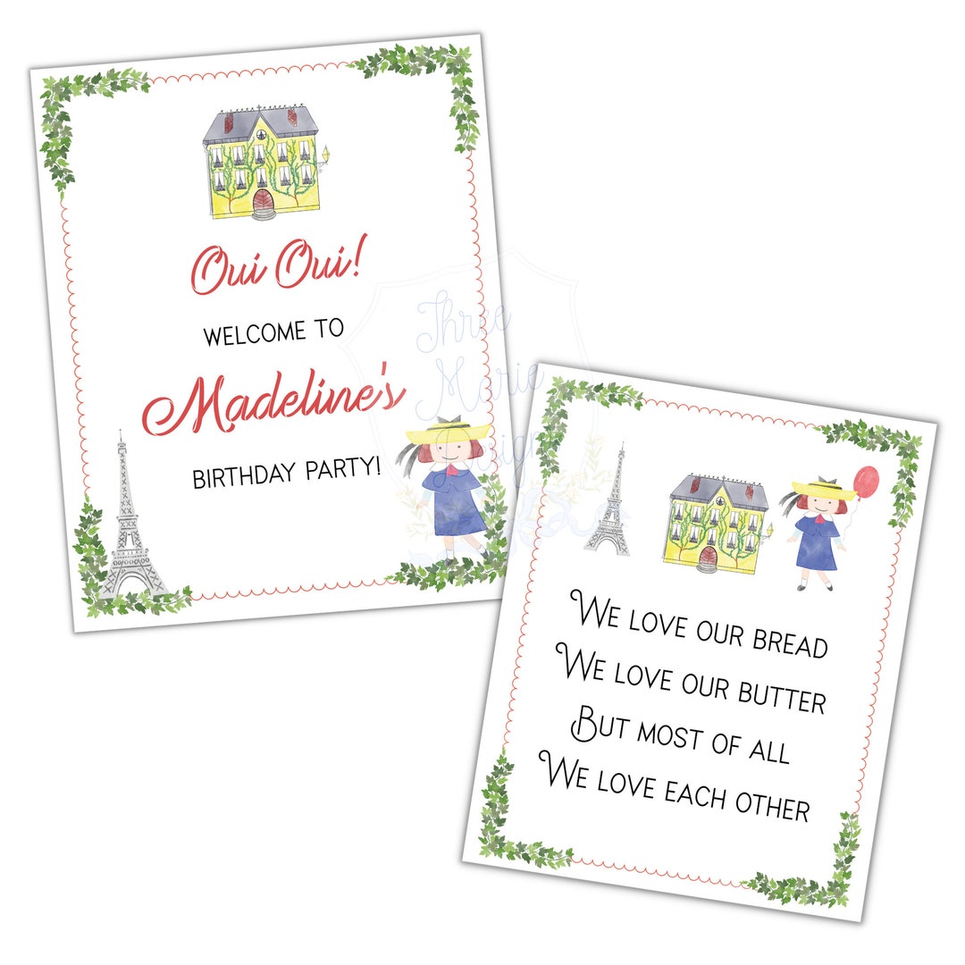 French Girl in Paris Welcome Sign | Madeline Party Decor Signage | Self ...
