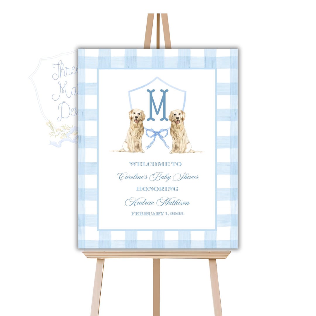 Golden Retriever Crest Welcome Sign | Golden Retriever Signage | Golden ...