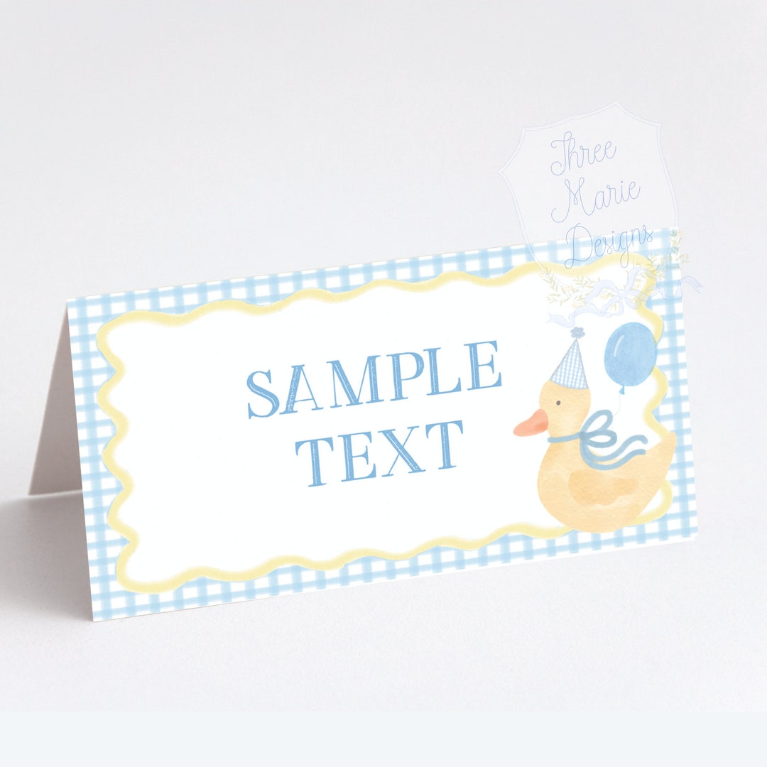 Yellow Duck Tent Label | Self-editable | One Lucky Duck Food Signage ...