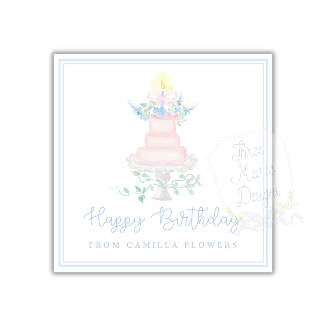 Printable Birthday Gift Tag | Self-editable | Birthday Cake Party Favor ...