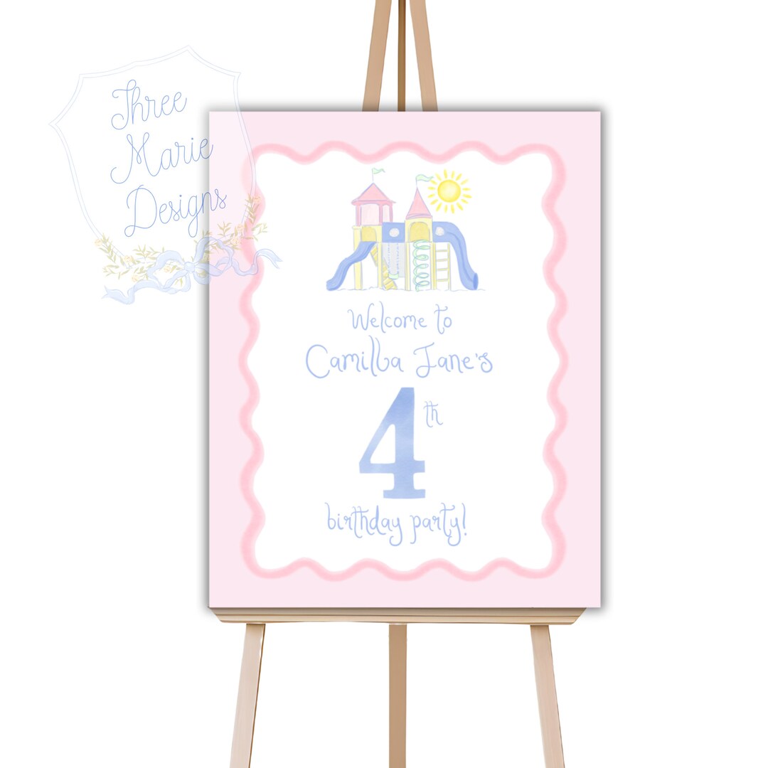 Playground Party Welcome Sign | Playground Birthday Party Signage ...