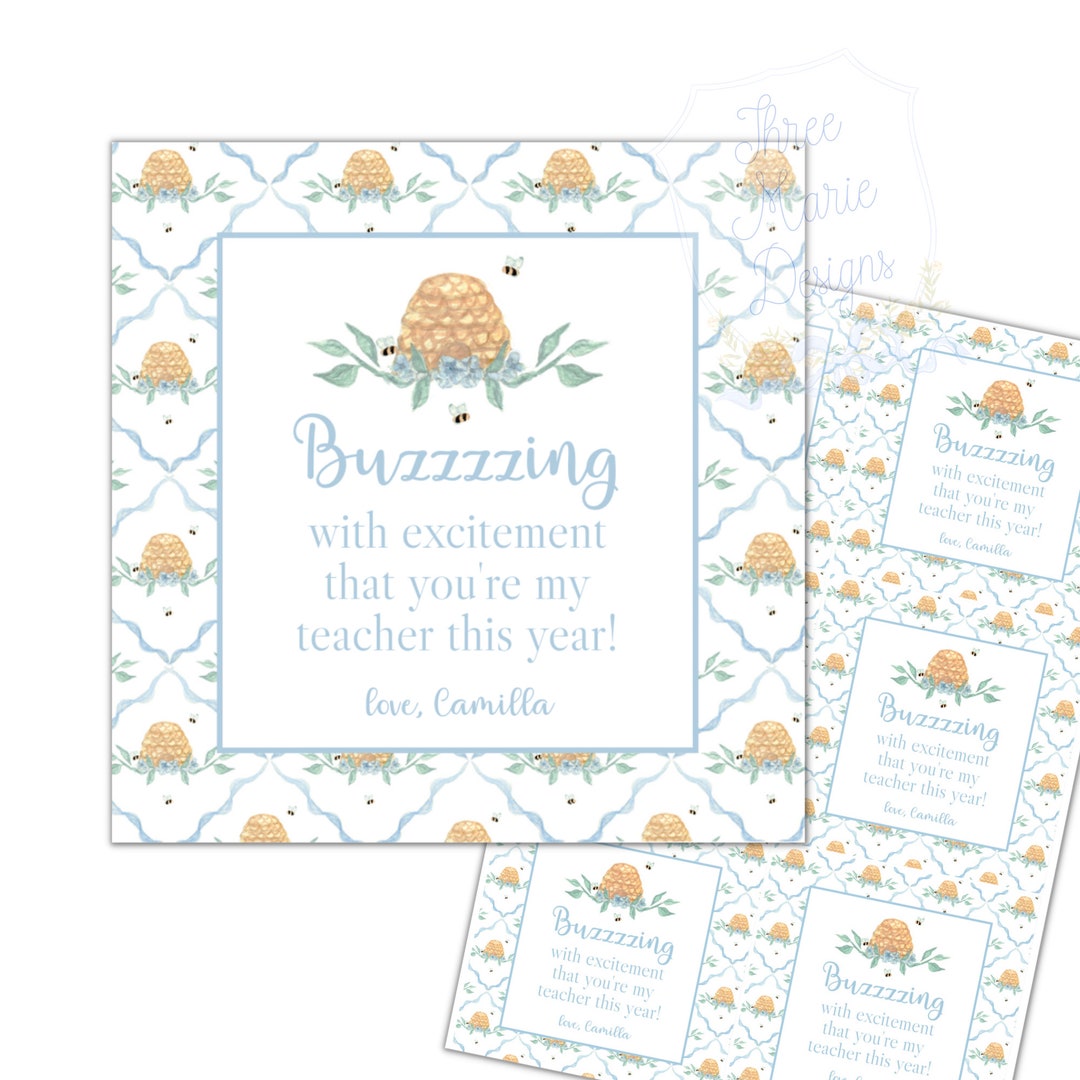Bumblee Bee Party Favor Tags Bee Teacher Gift Tags Buzzing With ...