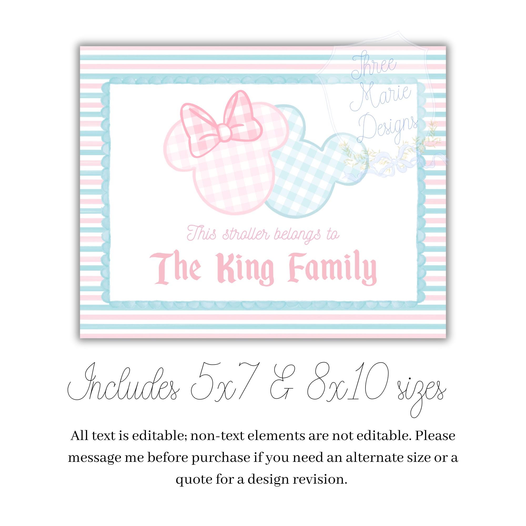 Stroller Sign Printable | Theme Park Stroller Signage This Stroller ...