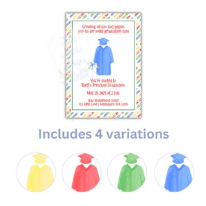 Kids Graduation Invite, Kindergarten Graduation Invitation, Preschool ...