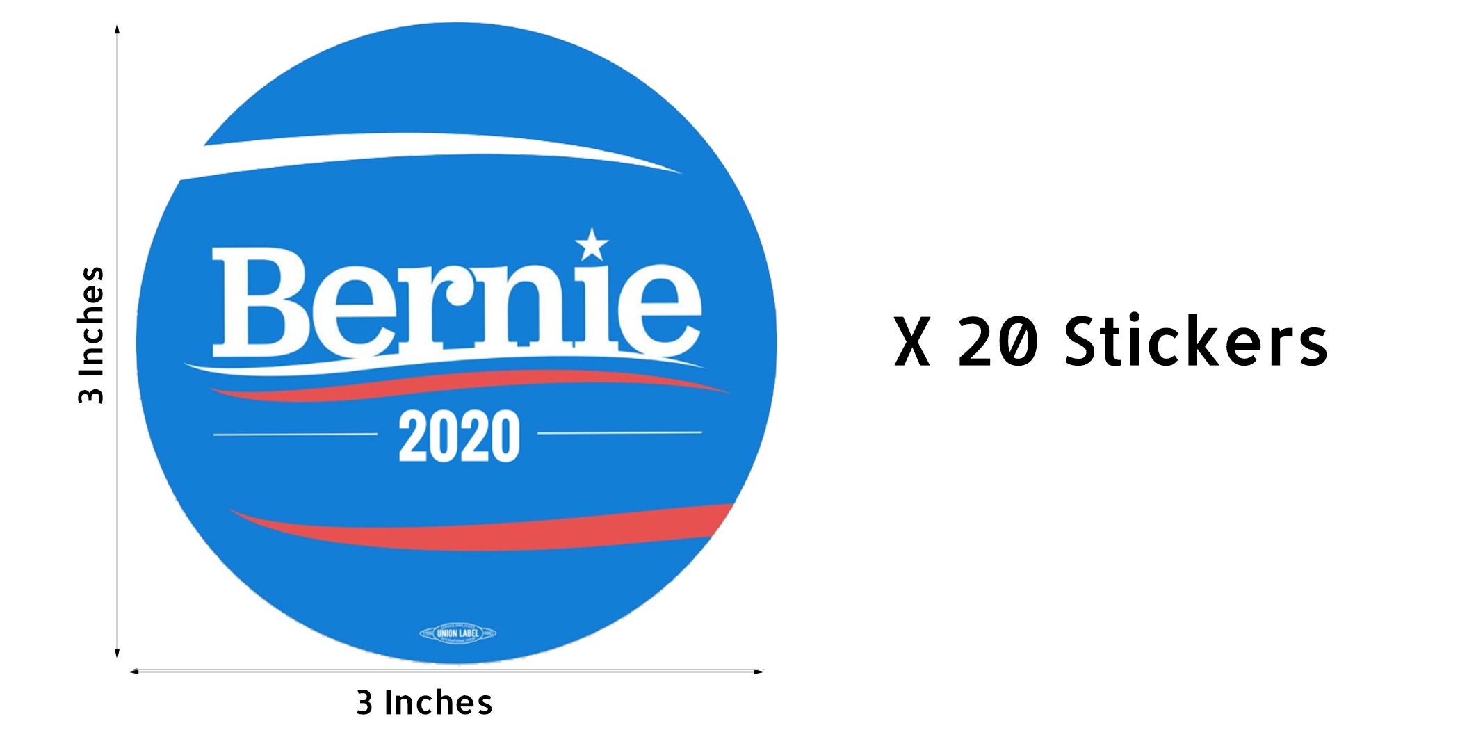 3" Circular Bernie Sanders 2020 Vinyl Stickers Updated Version- Free ...