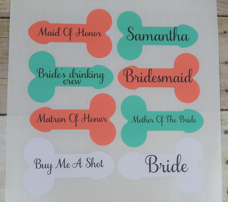 Bachelorette name tagsBachelorette stickersdick | Etsy