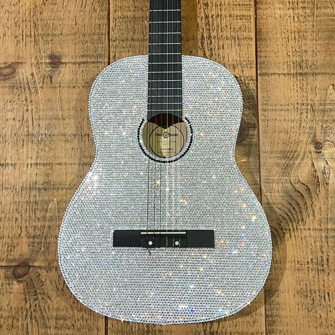 Rhinestone Classical Acoustic Guitar Crystals Dolly Parton Taylor Swift ...