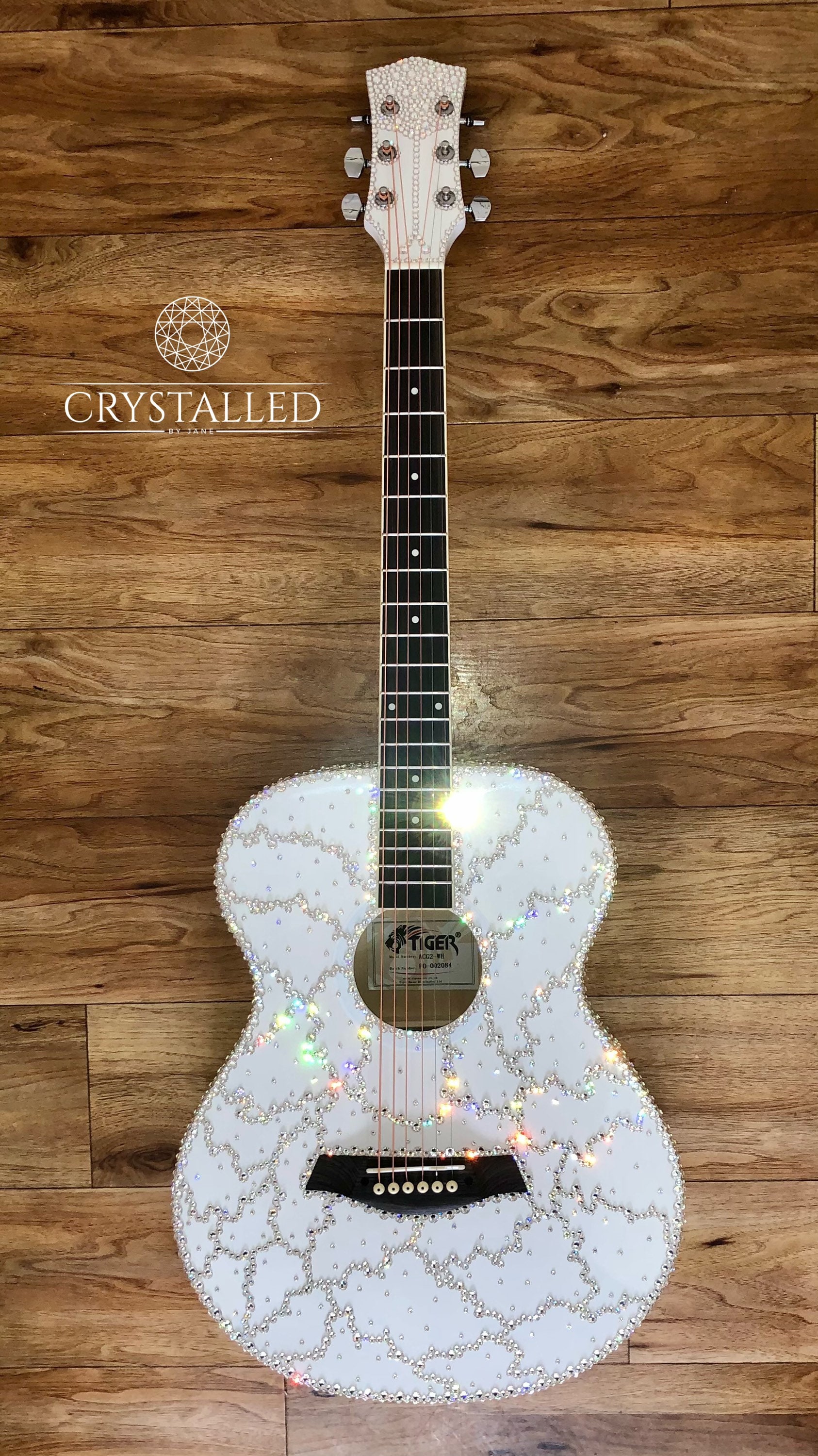 Replica Dolly Parton White Crystal Acoustic Guitar Country Music Now ...