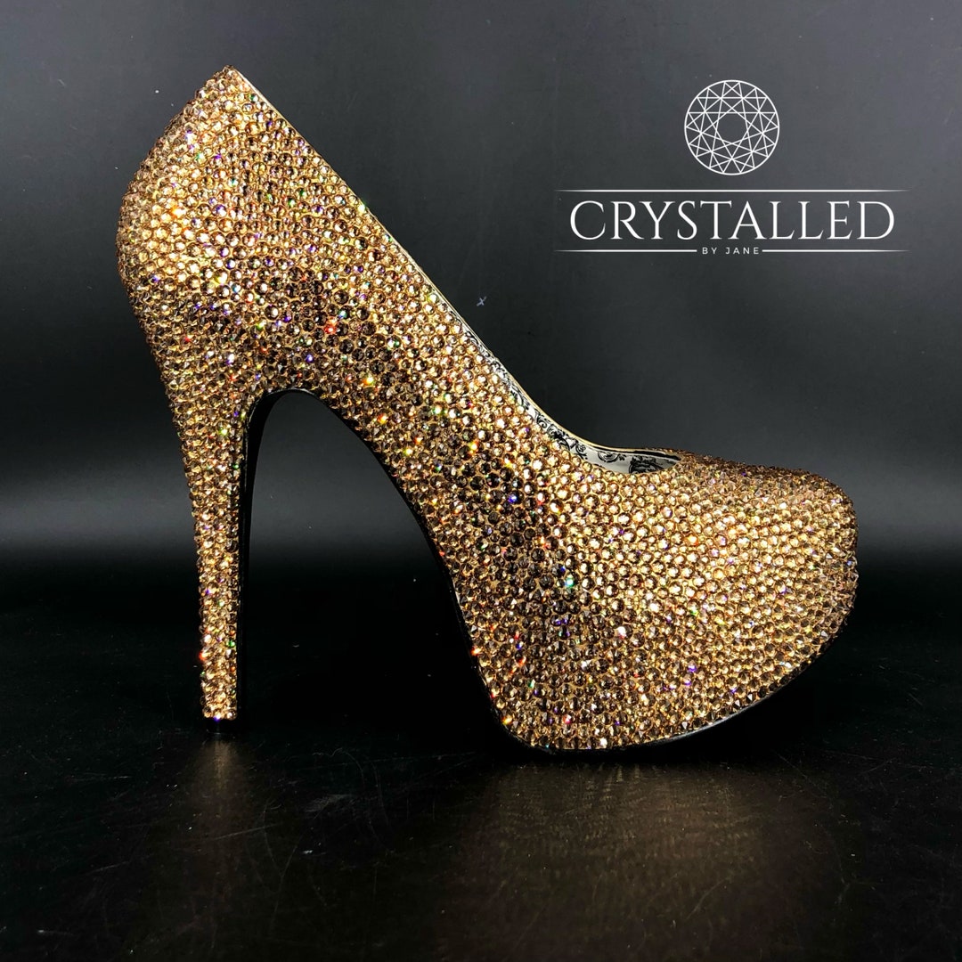 Brand New Crystal Platform Stiletto Shoes Party Bridal Burlesque Drag ...
