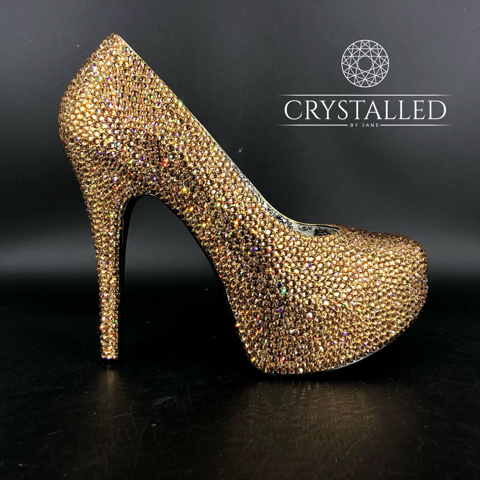 Brand New Crystal Platform Stiletto Shoes Party Bridal Burlesque Drag ...