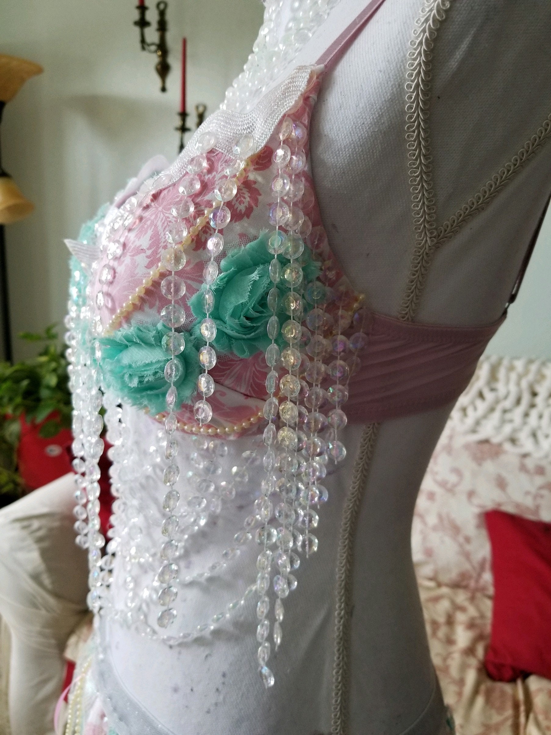 Pixie, fairy, gypsy, boho skirt and bedazzled bra