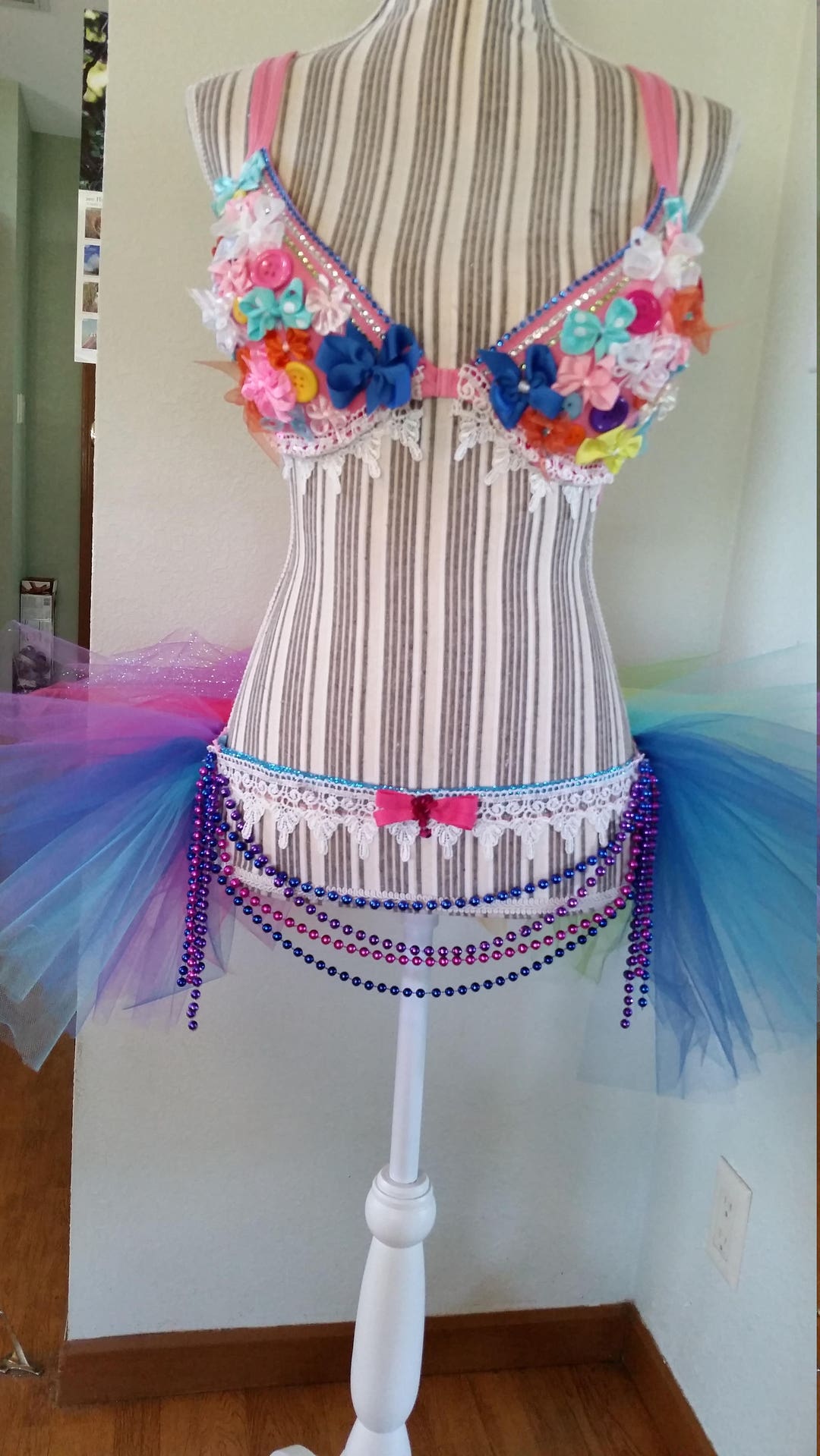 Buttons and Bows Bedazzled Bra - Etsy