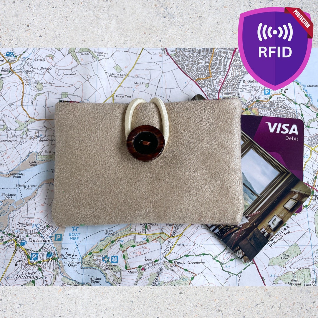 Credit/debit Card Wallet, Handmade in Soft Alabaster Faux Suede and ...