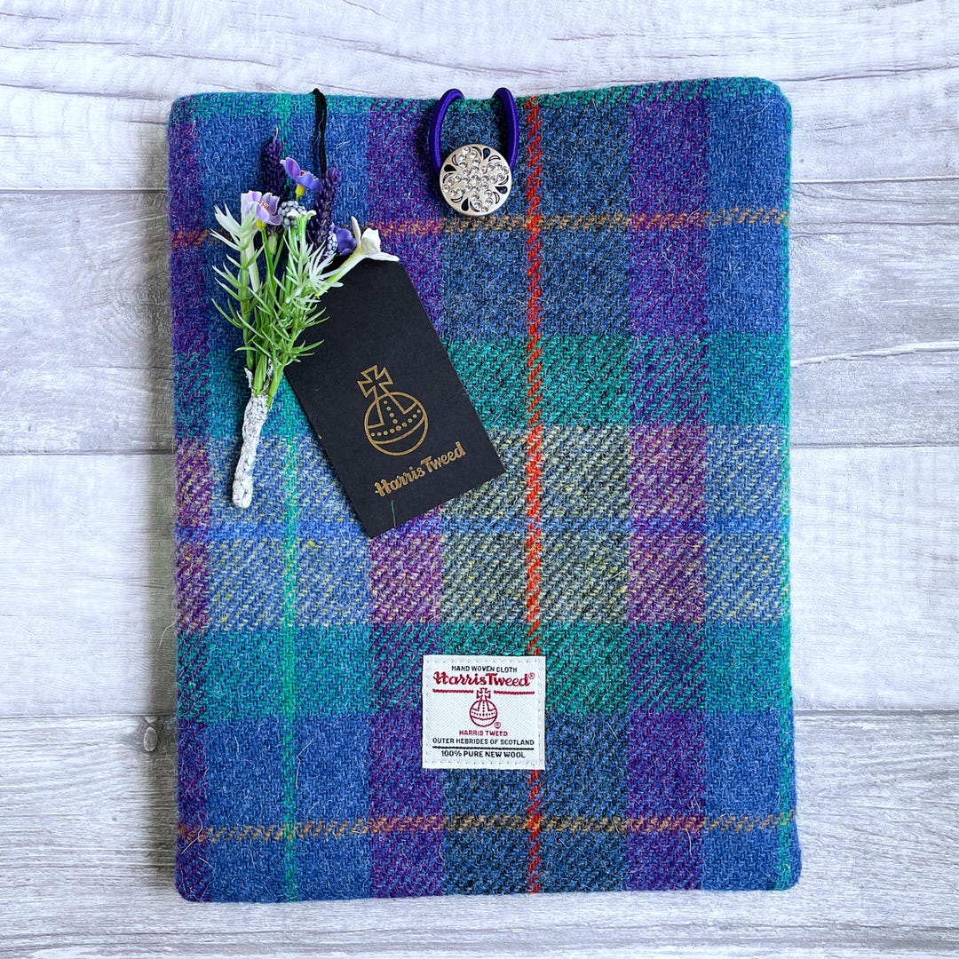 Harris Tweed Tablet Case, Custom Made to Fit, Shades of Cobalt Blue ...