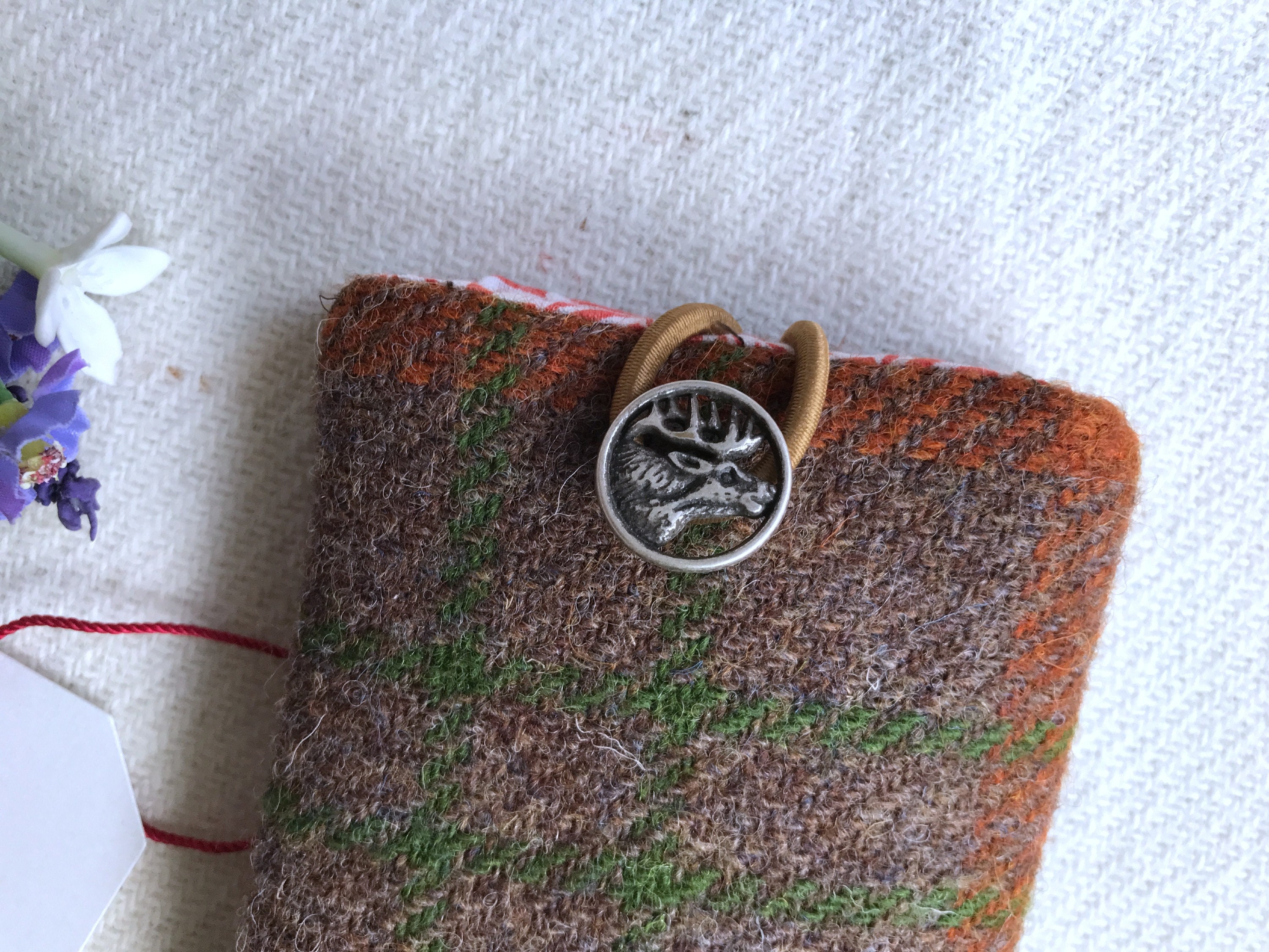 Harris Tweed Phone Wallet in Russet Plaid Tweed Made for - Etsy UK