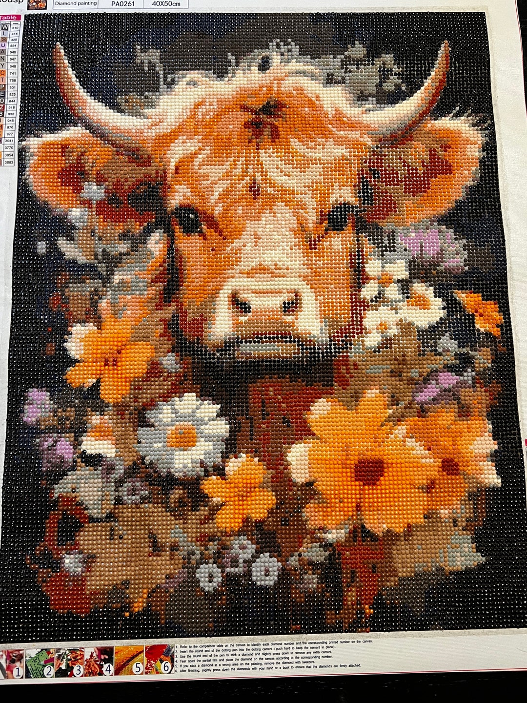 Completed 16x20 Highland Cow Diamond Art 20,000 Tiny Diamonds - Etsy