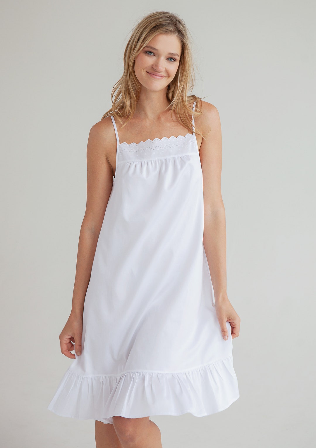 Cotton Satin Nightdres, Women's Cotton Nightwear, Cotton Satin Slip ...