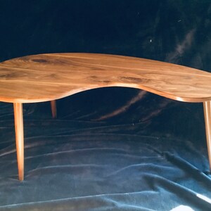 Solid Walnut Mid Century Modern Table Kidney Bean Coffee - Etsy