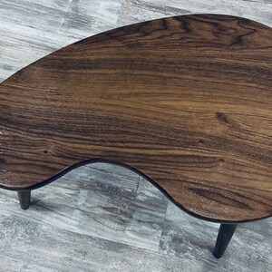 Mid Century Modern Side Table ~ Kidney Bean Side Table ~ Solid Walnut ...