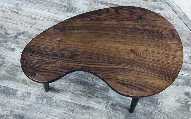 Mid Century Modern Side Table Kidney Bean Side Table Solid | Etsy