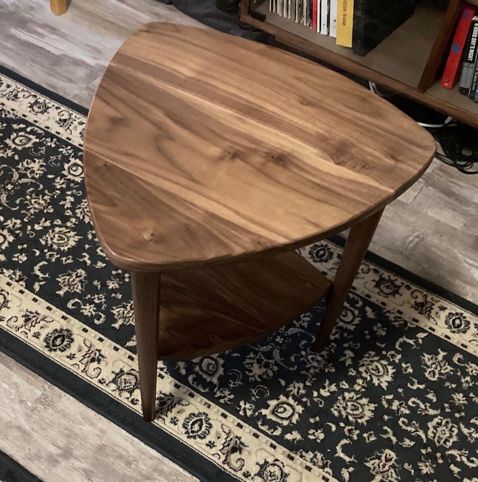 Mid Century Modern Guitar Pick Side Table Solid Walnut - Etsy