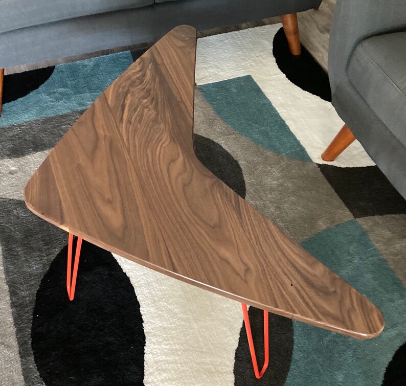 Mid Century Modern Table ~ Boomerang Coffee Table ~ Solid Walnut W ...