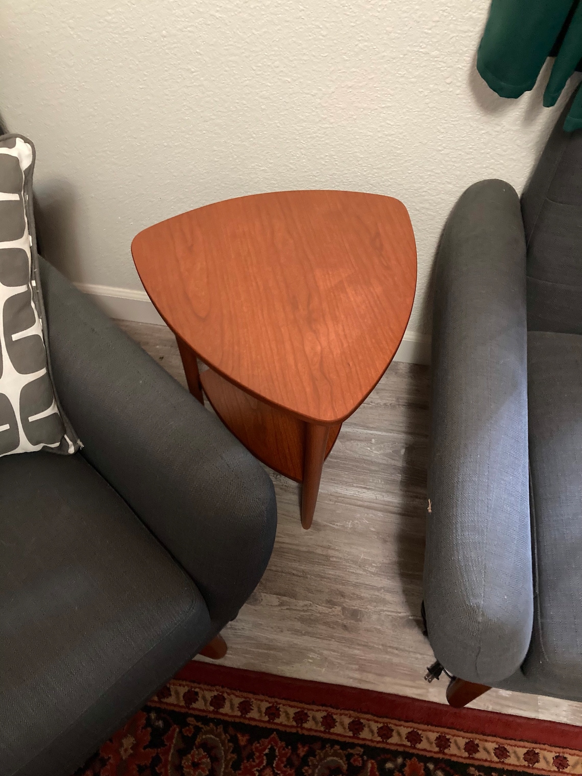Mid Century Modern Guitar Pick Side Table Solid Walnut - Etsy