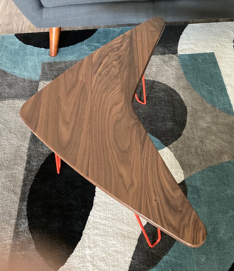 Mid Century Modern Table ~ Boomerang Coffee Table ~ Solid Walnut W ...