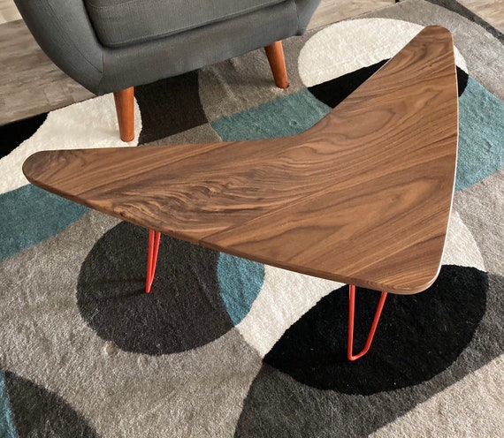 Mid Century Modern Table Boomerang Coffee Table Solid | Etsy