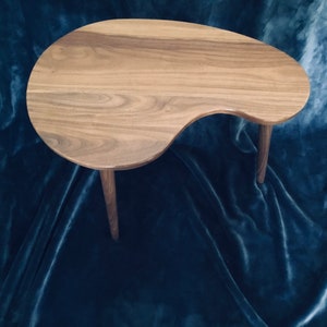 Mid Century Modern Side Table ~ Kidney Bean Side Table ~ Solid Walnut ...