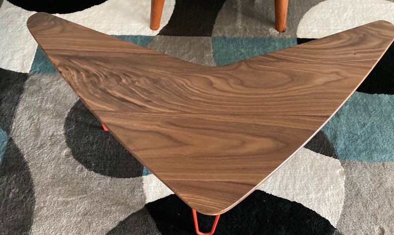 Mid Century Modern Table ~ Boomerang Coffee Table ~ Solid Walnut W ...