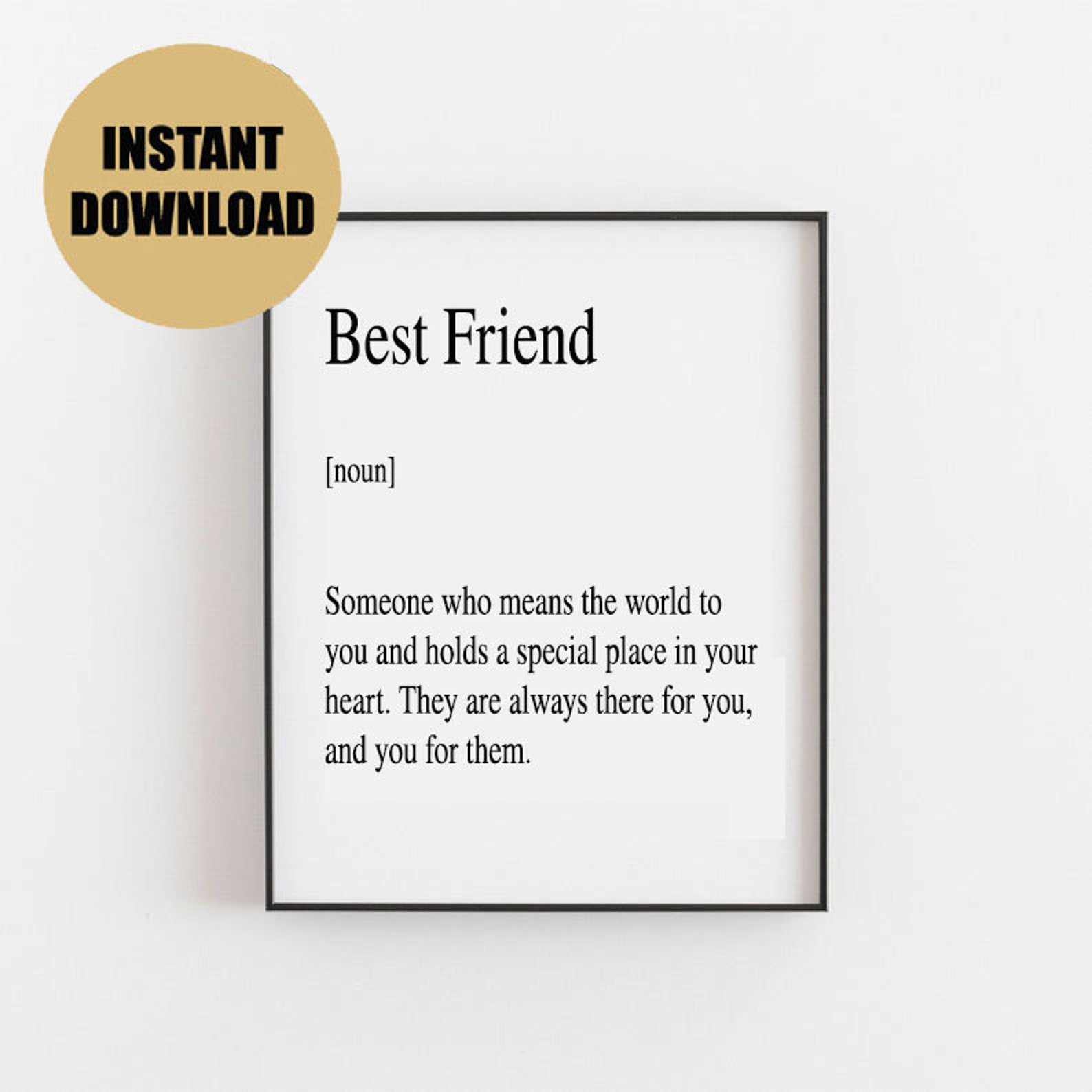 Best Friend Print, Best Friend Definition, Friend Poster, Friend Gift ...