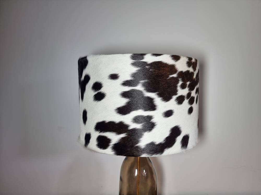 40cm Natural Fluffy Cowhide Lampshade Farmhouse Decor Ceiling Pendant ...